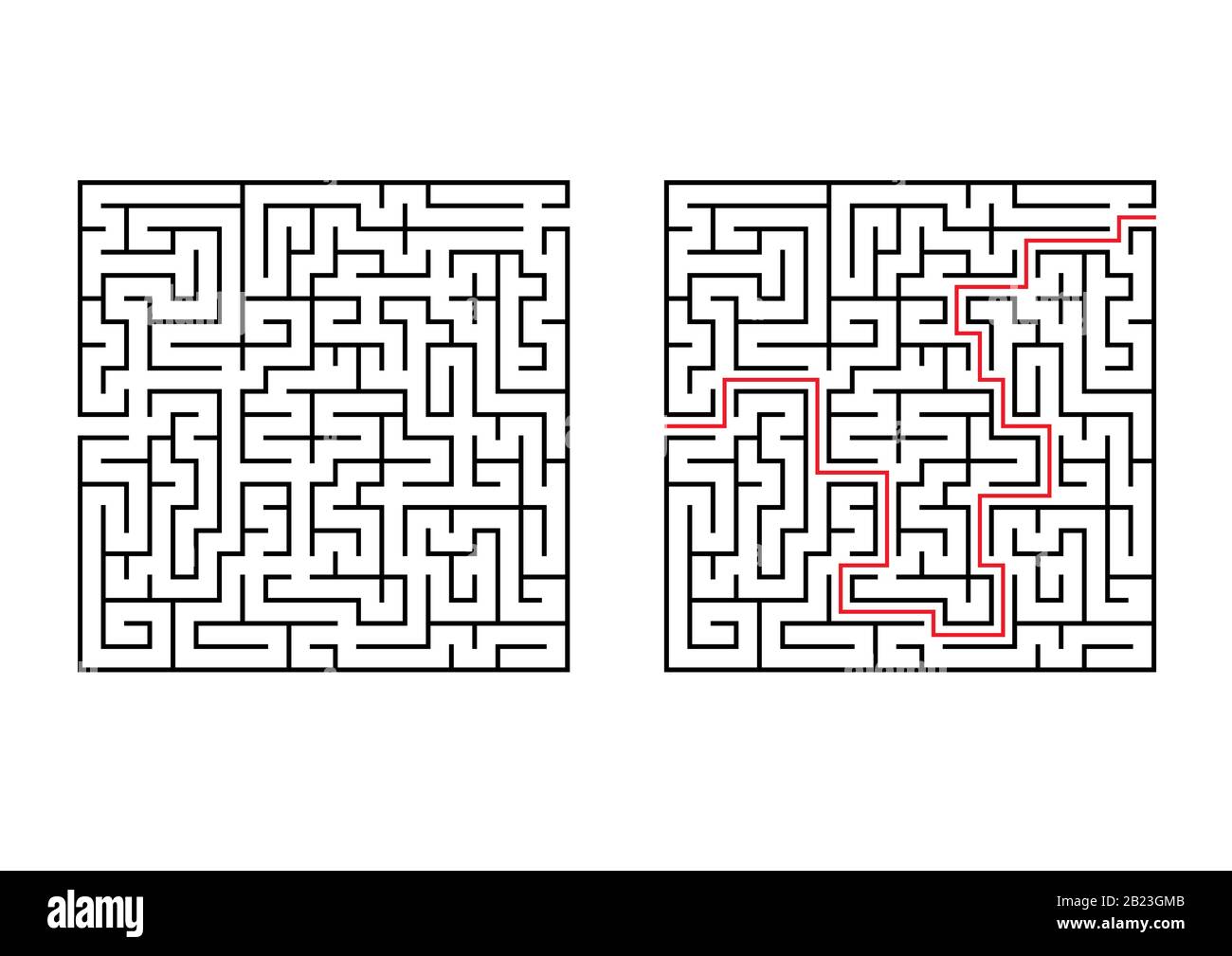 Abstract square maze. Simple flat vector illustration isolated on white ...