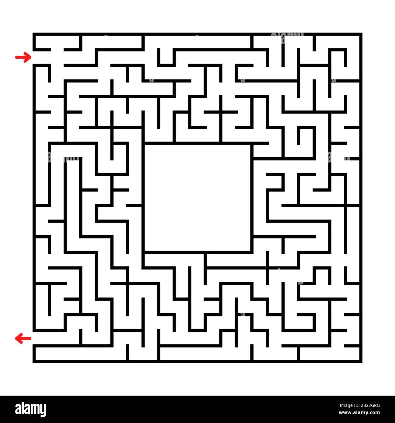Abstract square maze. Developmental game for children. Simple flat ...