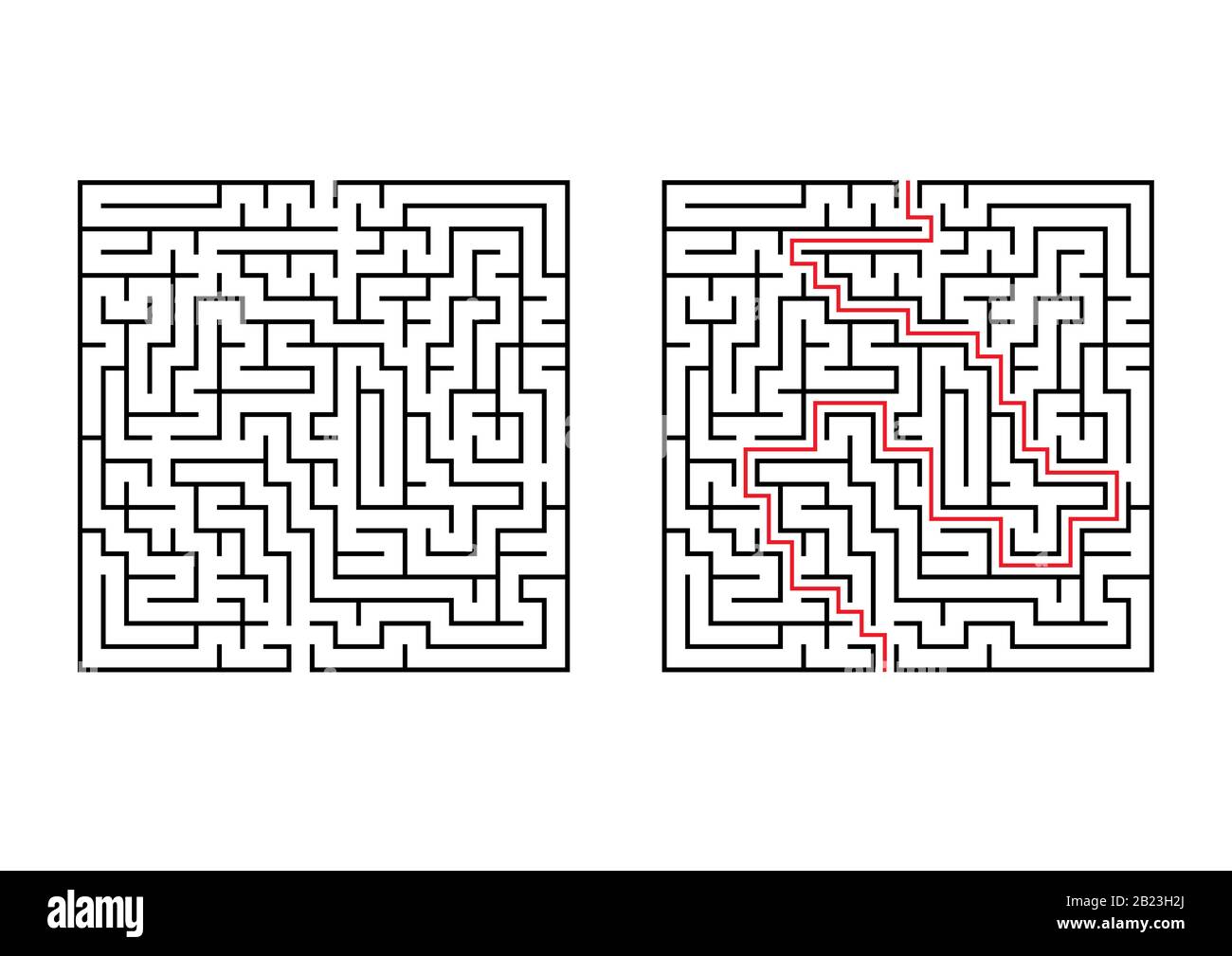 Abstract square maze. Simple flat vector illustration isolated on white ...