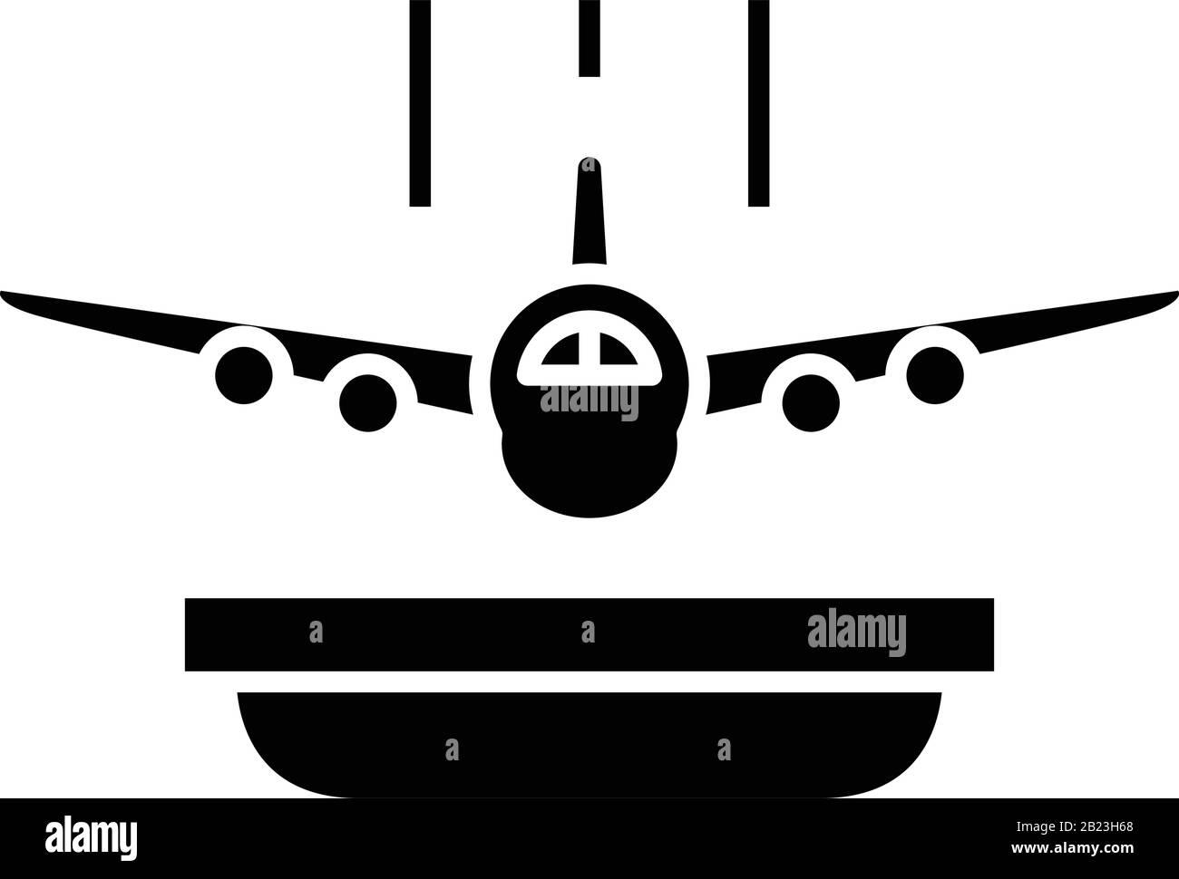 Flight insurance black icon, concept illustration, vector flat symbol ...