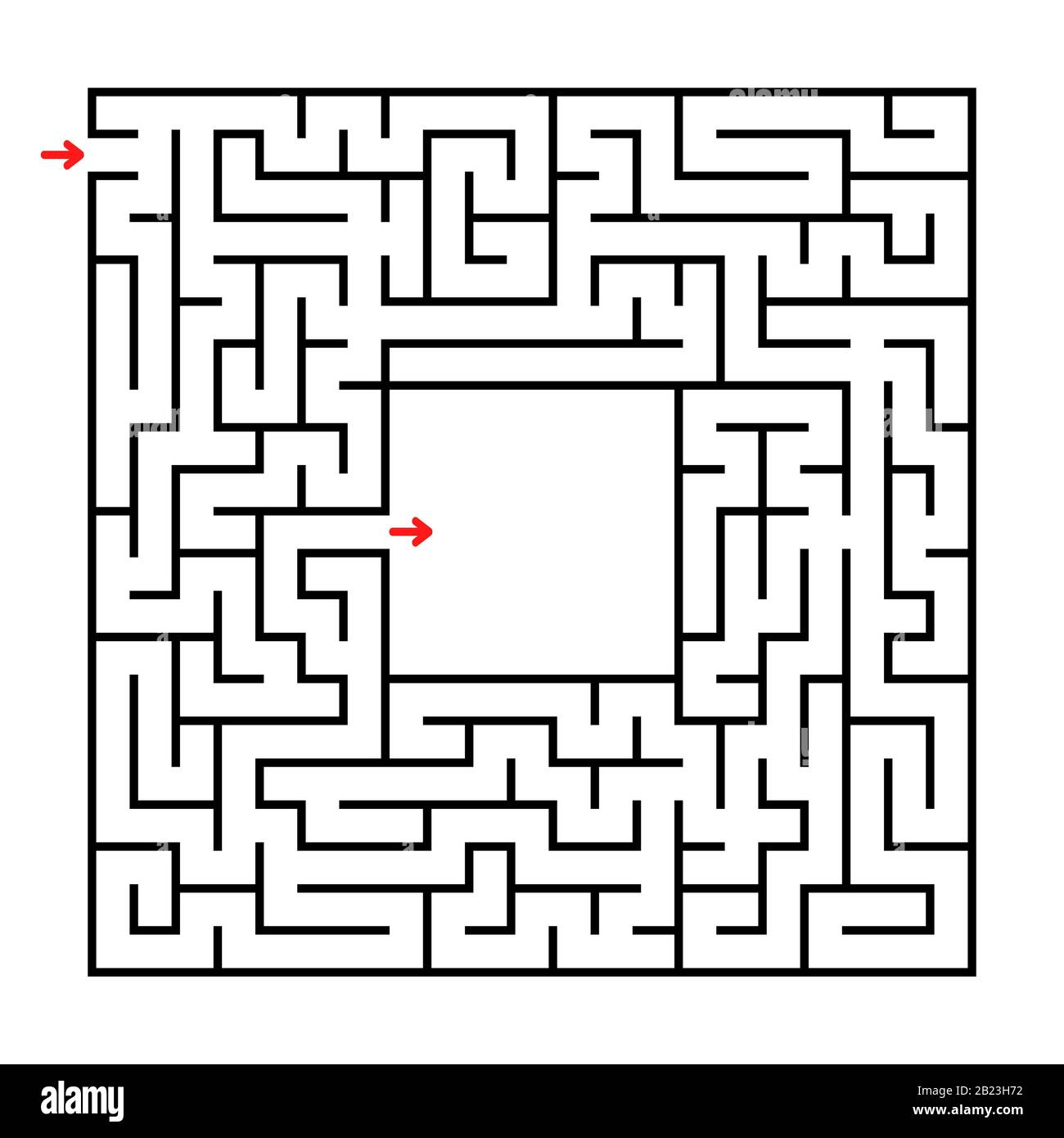 Abstract square maze. Developmental game for children. Simple flat ...
