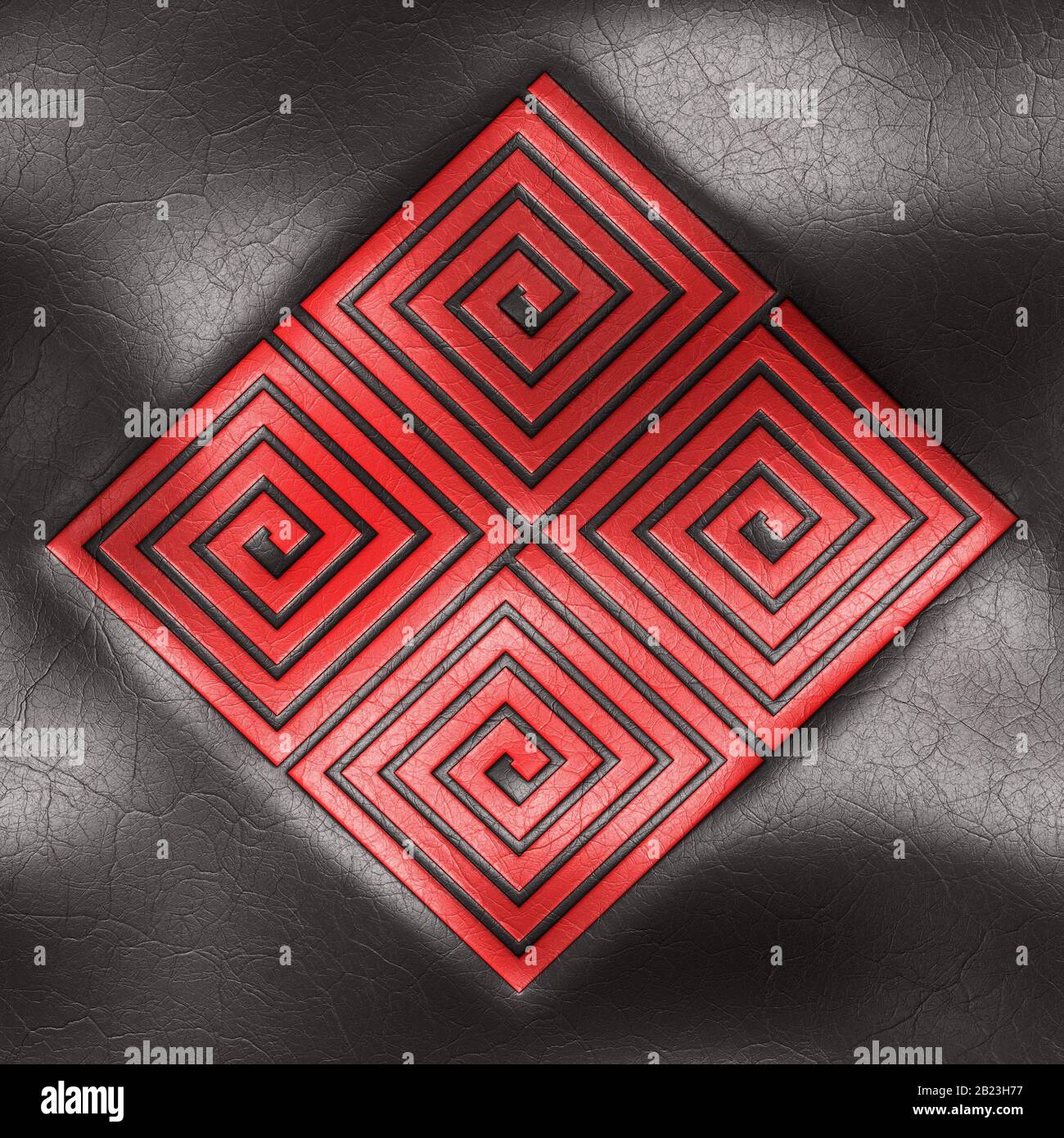 Leather tile with embossed optical illusion Stock Photo - Alamy
