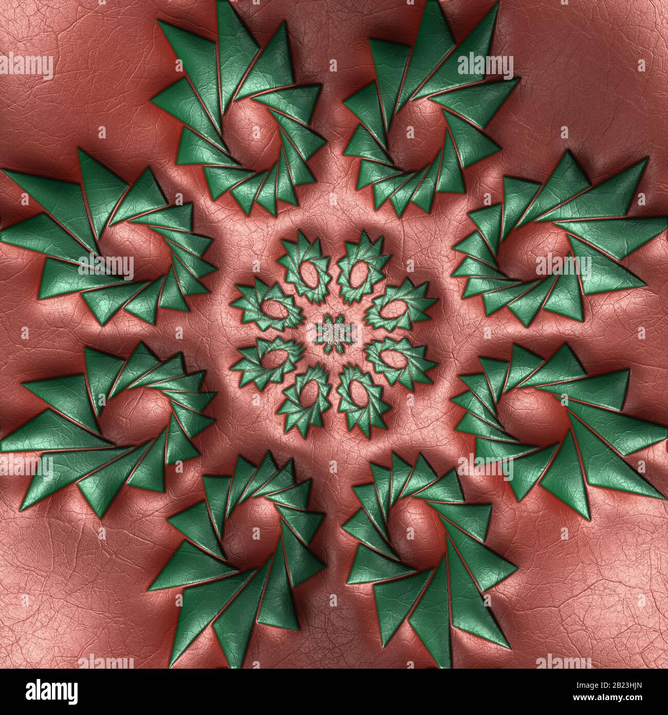 Leather tile with embossed optical illusion Stock Photo - Alamy