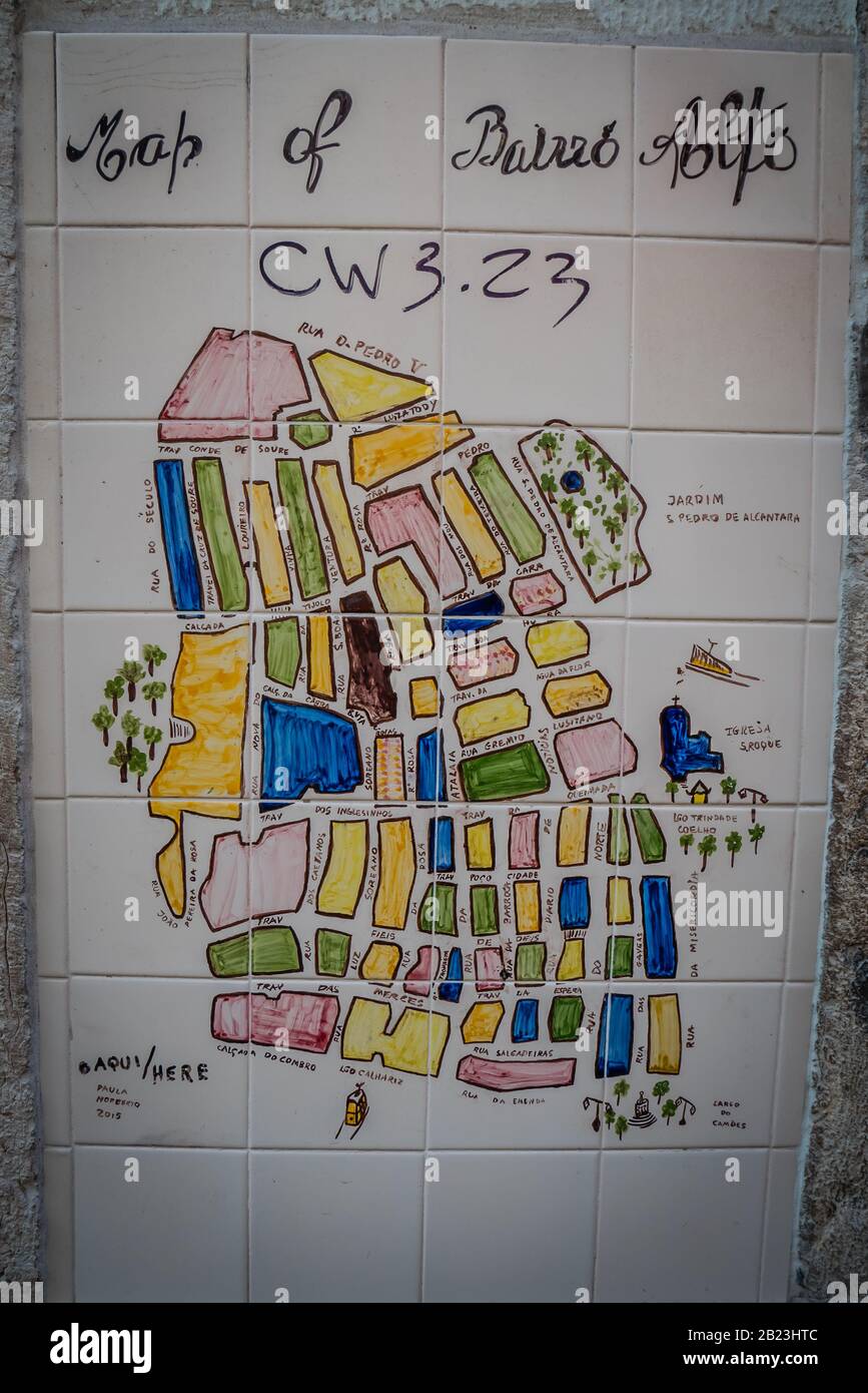 Map of bairro alto hi-res stock photography and images - Alamy