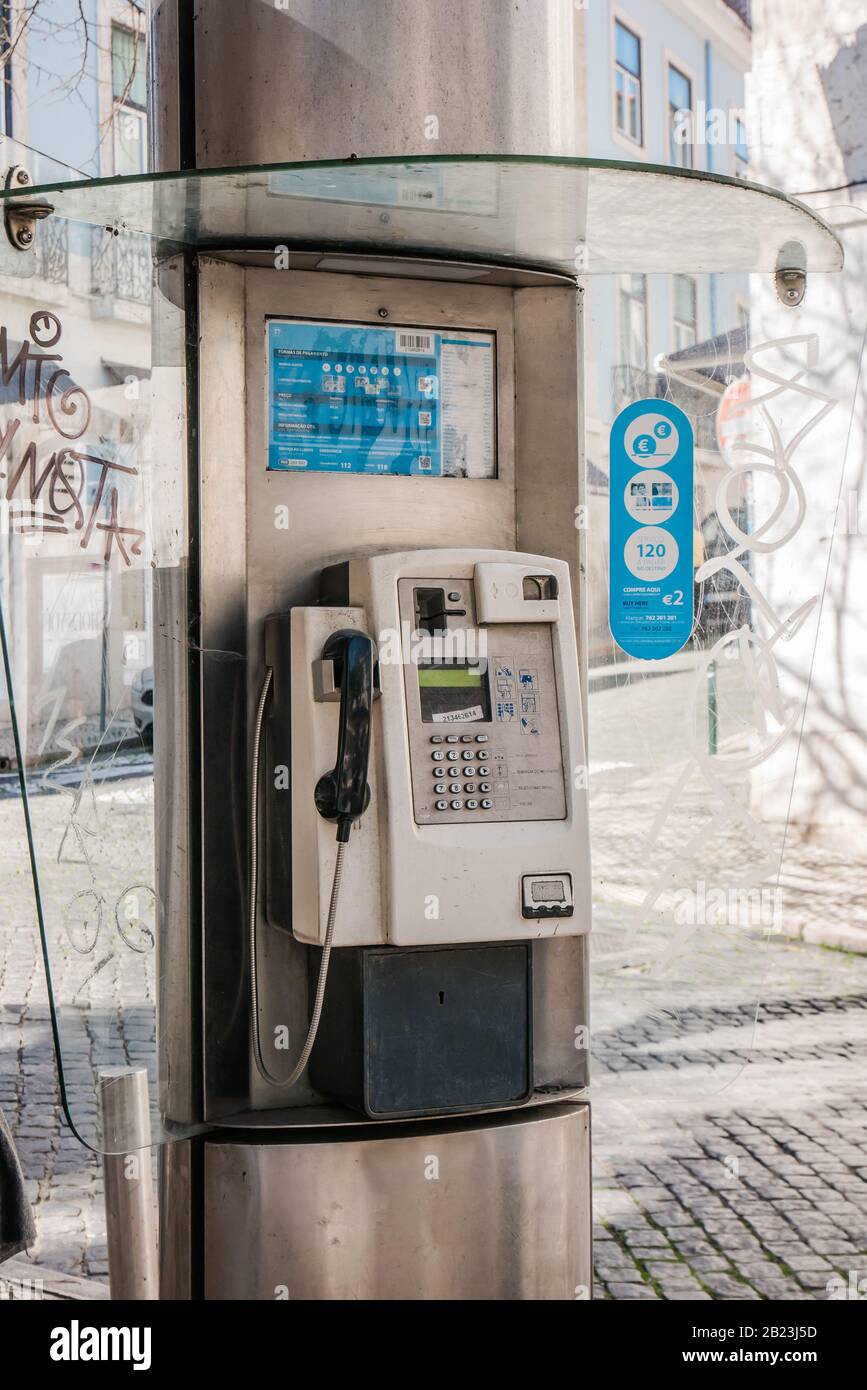 Telephone booth in portugal hi-res stock photography and images - Alamy