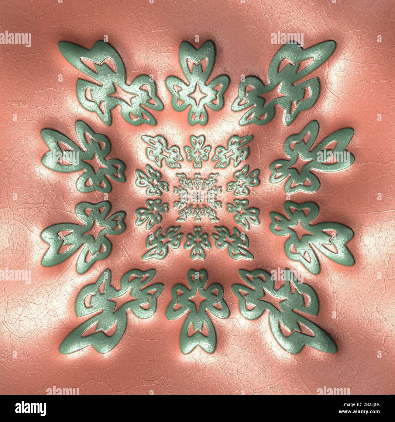 Leather tile with embossed optical illusion Stock Photo - Alamy