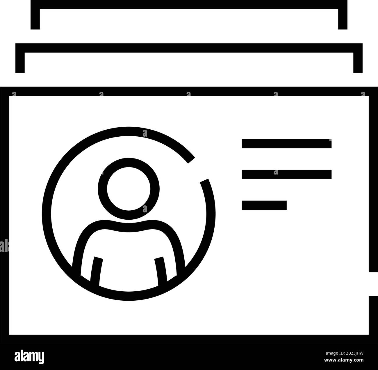 Personal card line icon, concept sign, outline vector illustration ...