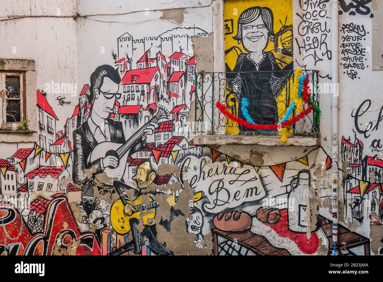 The most famous Fado graffiti tribute in Lisbon is Fado Vadio, a wall ...