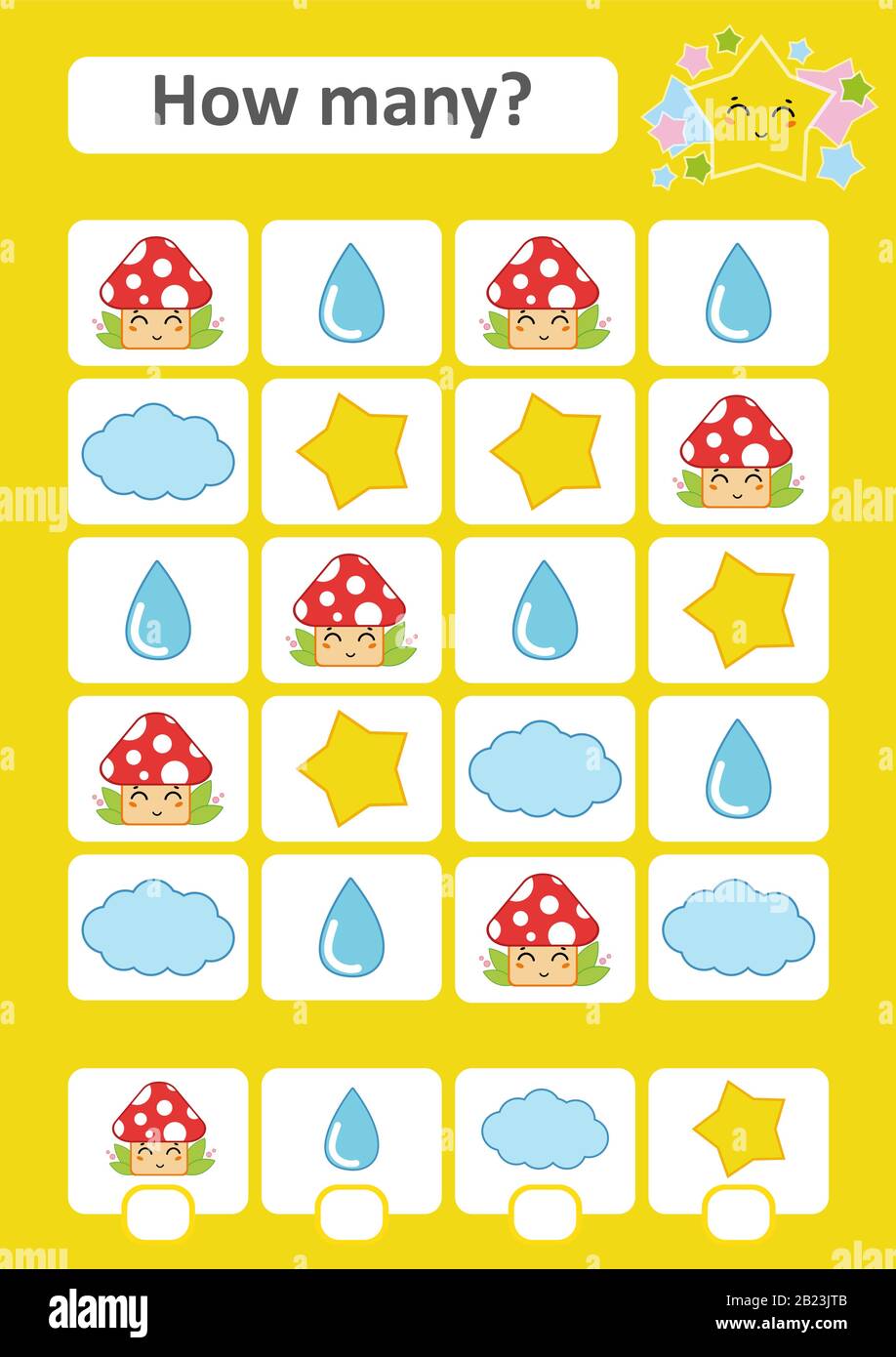 Counting game for preschool children. The study of mathematics. How ...