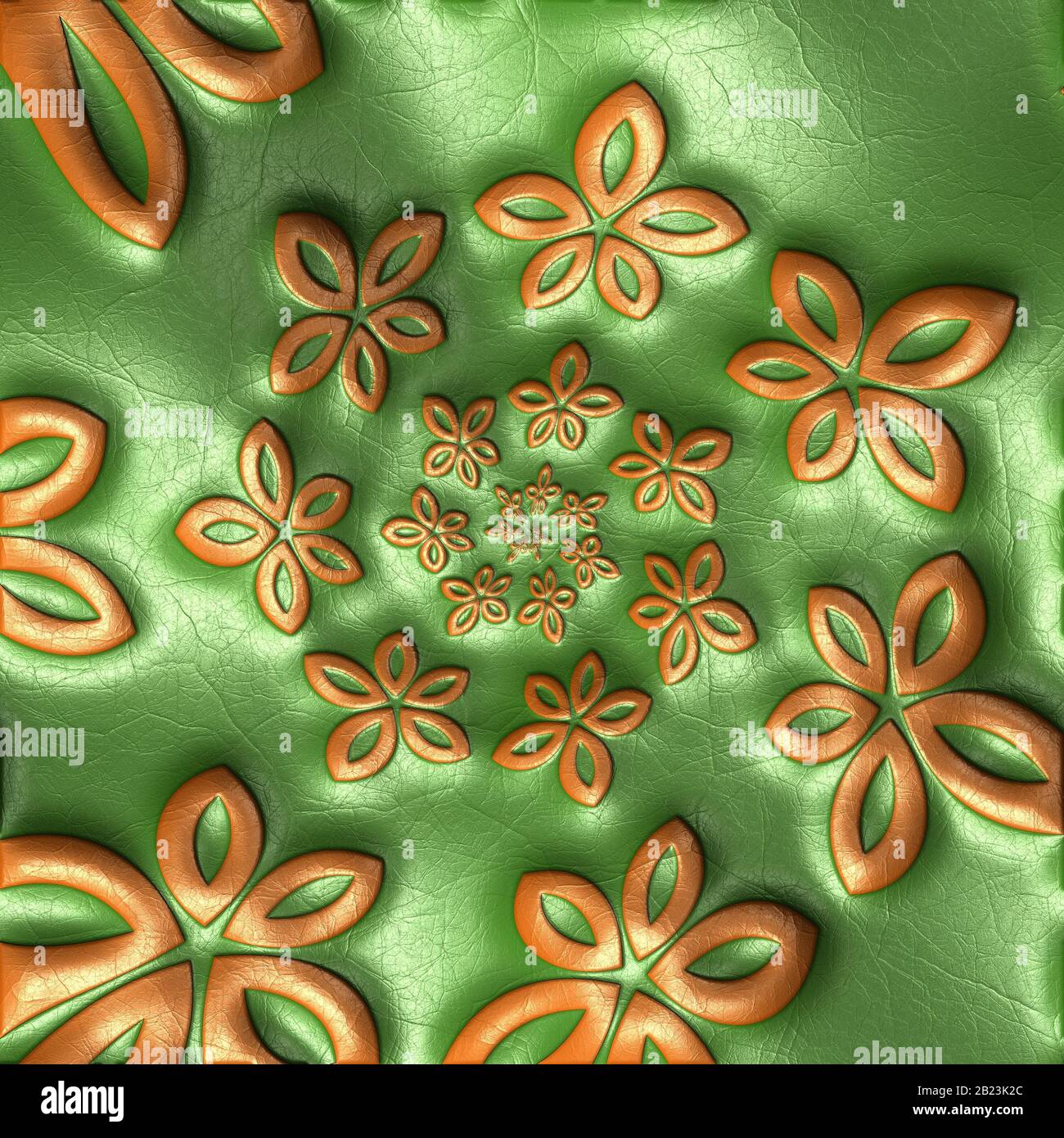 Leather tile with embossed optical illusion Stock Photo - Alamy