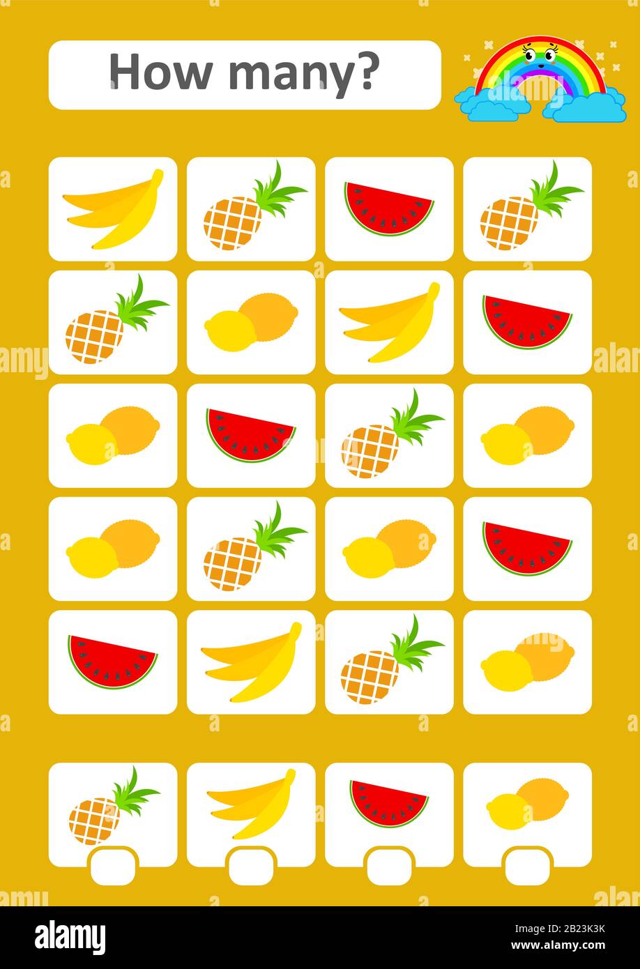 Counting game for preschool children. The study of mathematics. How ...