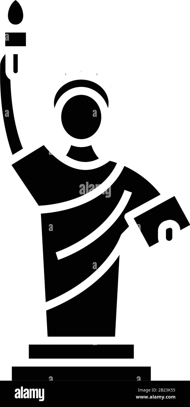 Line art illustration statue liberty Black and White Stock Photos ...