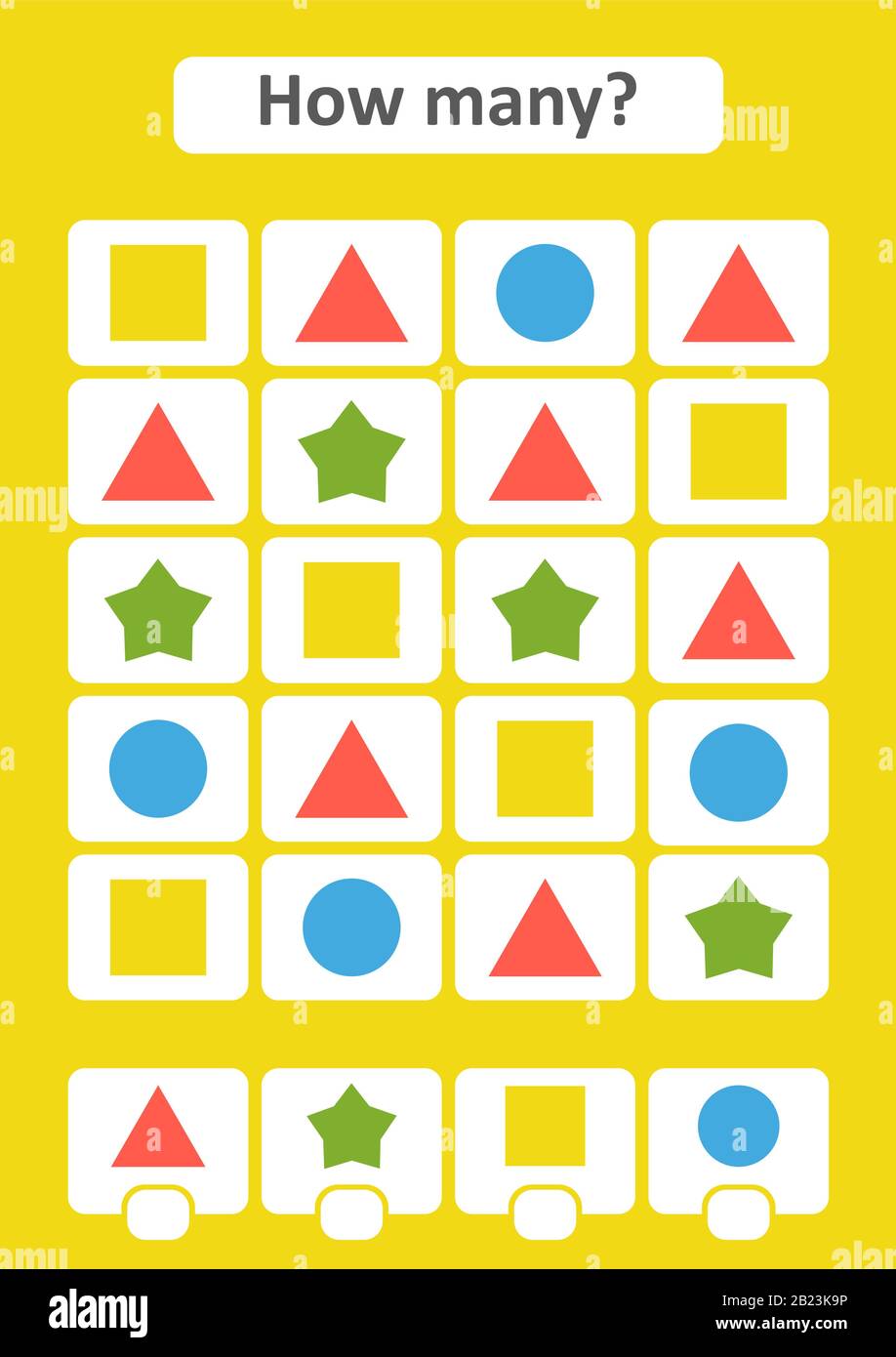 Counting game for preschool children.The study of mathematics. How many ...