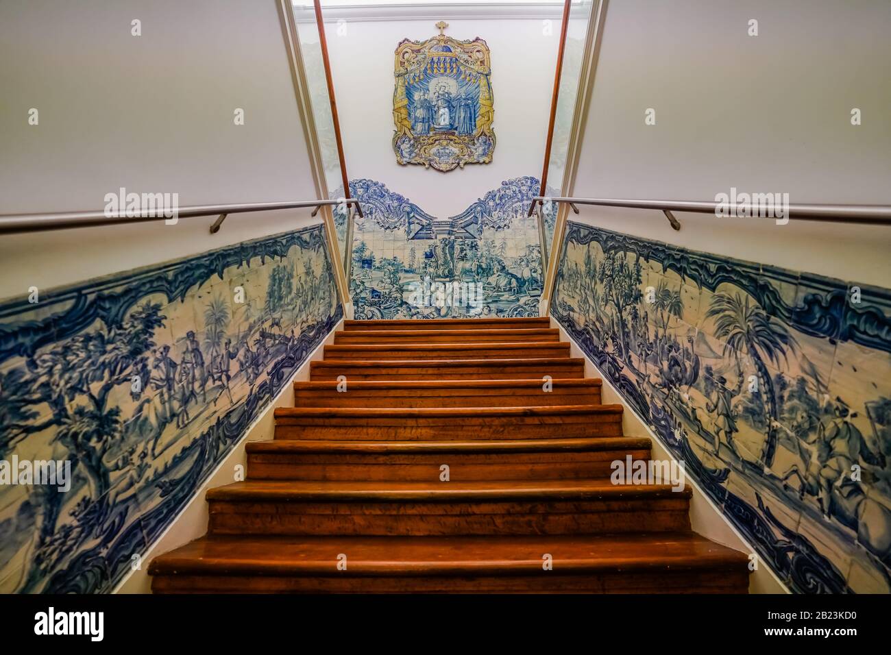 Staircase decorated with Azulejo inside the Museu Nacional do Azulejo ...