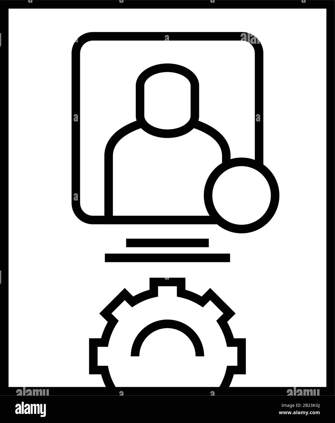 Profile settings line icon, concept sign, outline vector illustration ...