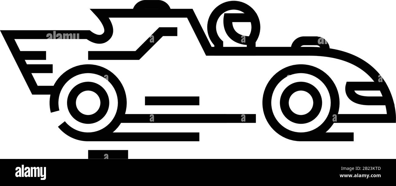 Racing car line icon, concept sign, outline vector illustration, linear ...