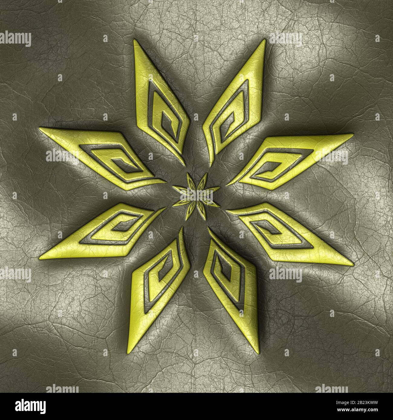 Leather tile with embossed optical illusion Stock Photo - Alamy