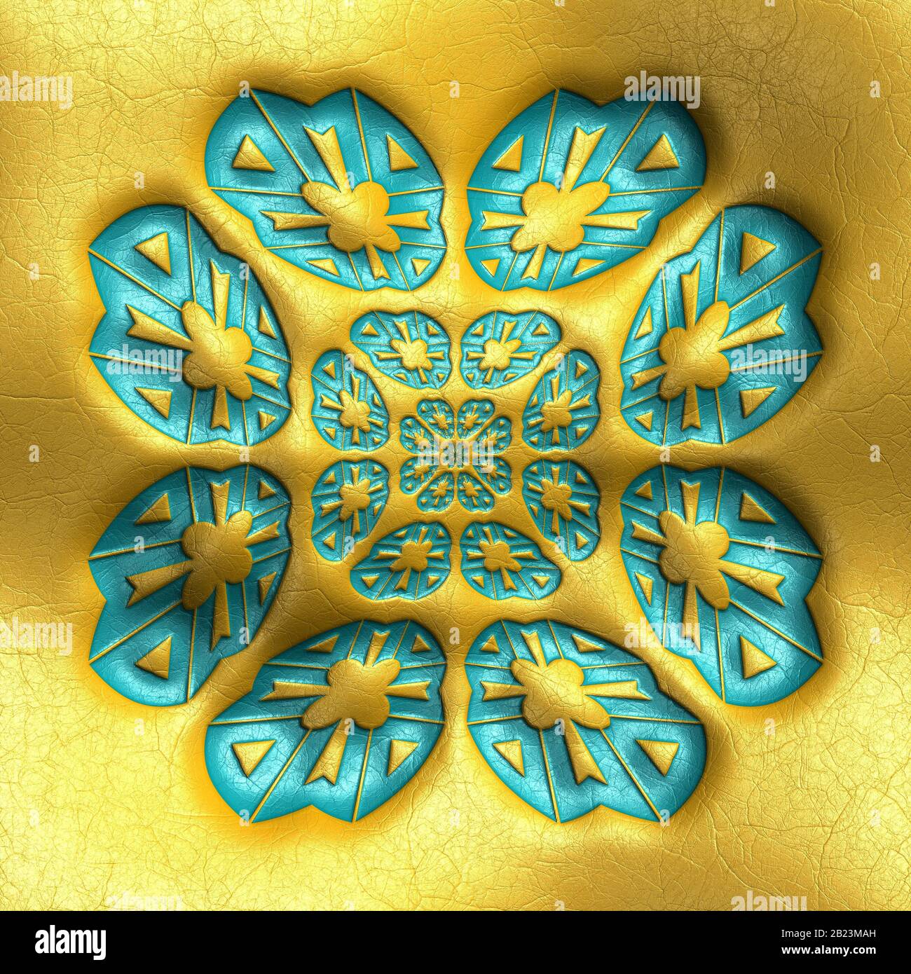 Leather tile with embossed optical illusion Stock Photo - Alamy