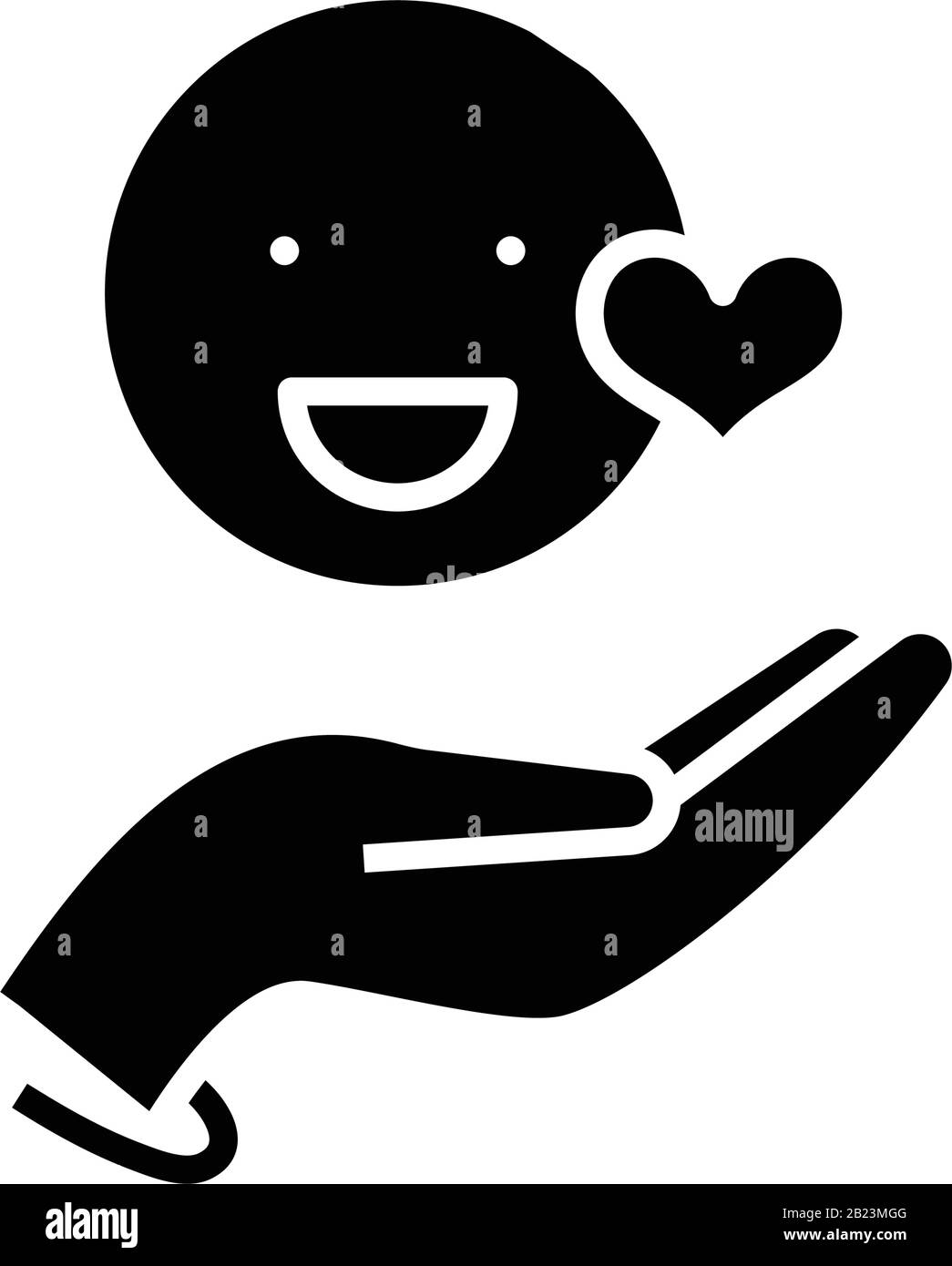 Friendly atmosphere black icon, concept illustration, vector flat ...