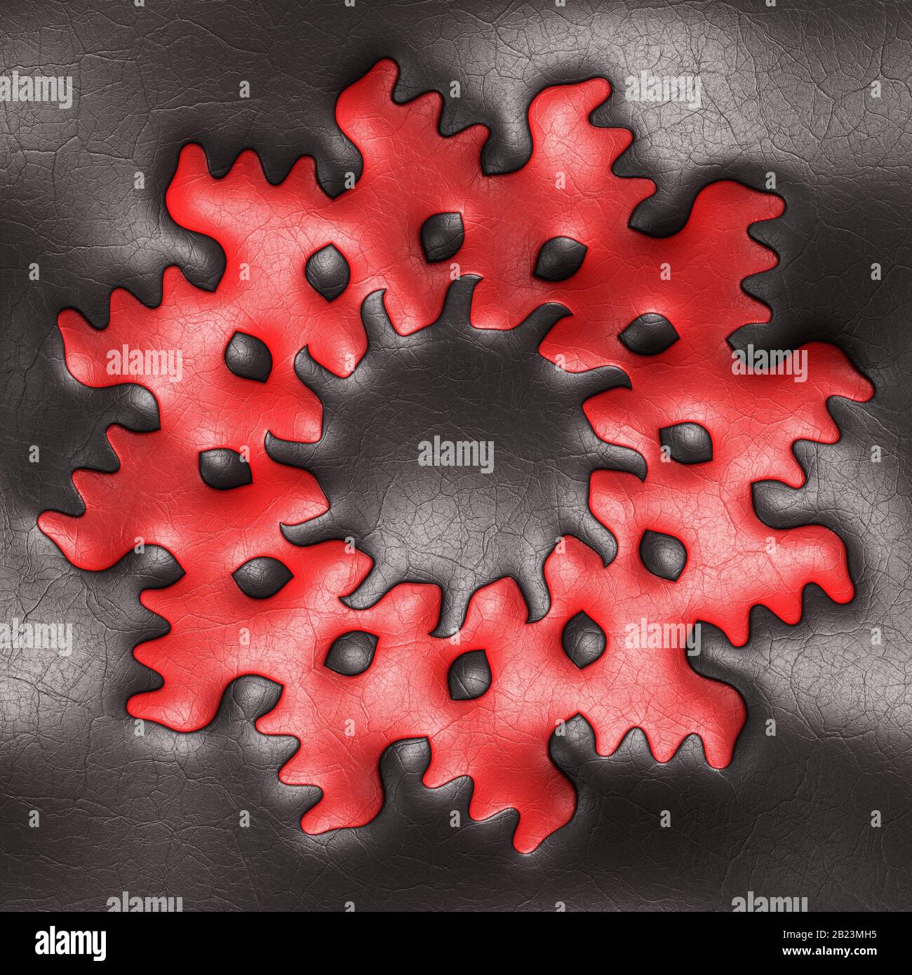 Leather tile with embossed optical illusion Stock Photo - Alamy