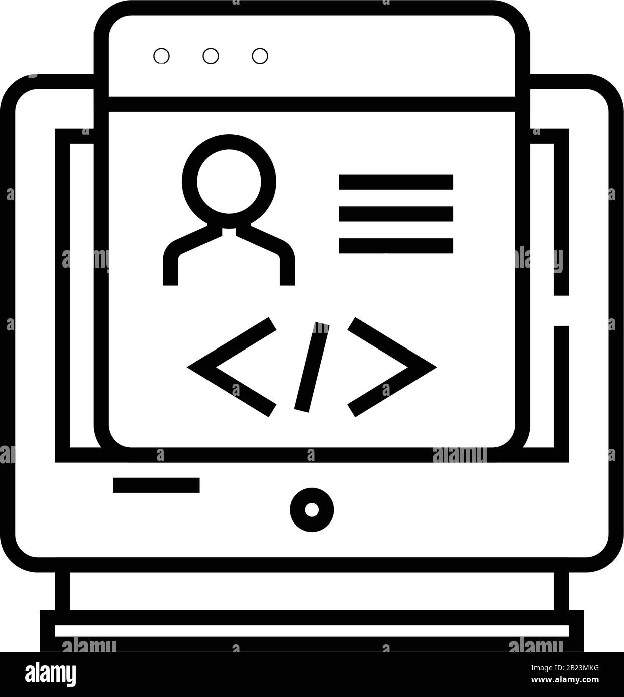 Personal info line icon, concept sign, outline vector illustration ...