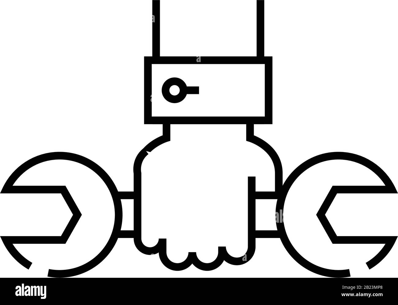 Repair service line icon, concept sign, outline vector illustration ...