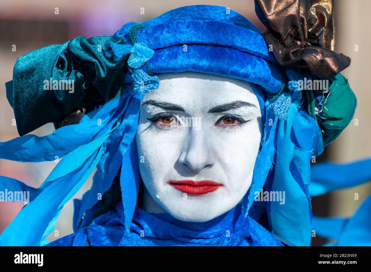 Glasgow, Scotland, UK. 29th February, 2020. A member of The Blue Rebels ...