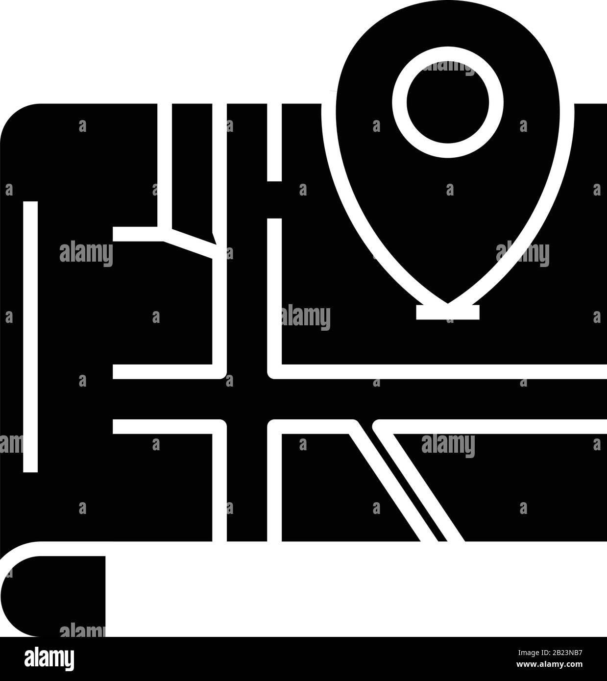 Geo location black icon, concept illustration, vector flat symbol ...