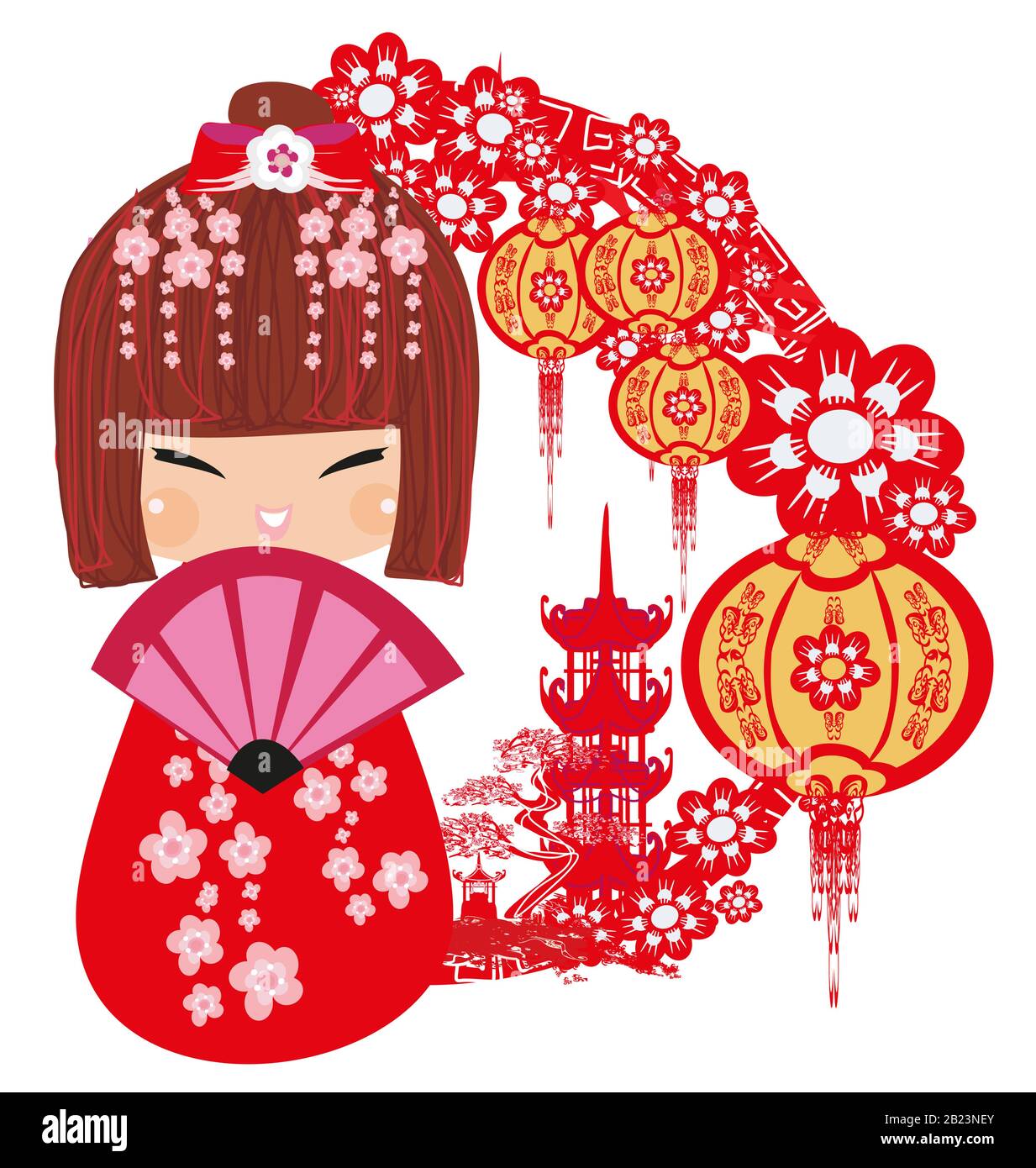 Lantern doll Cut Out Stock Images & Pictures - Alamy