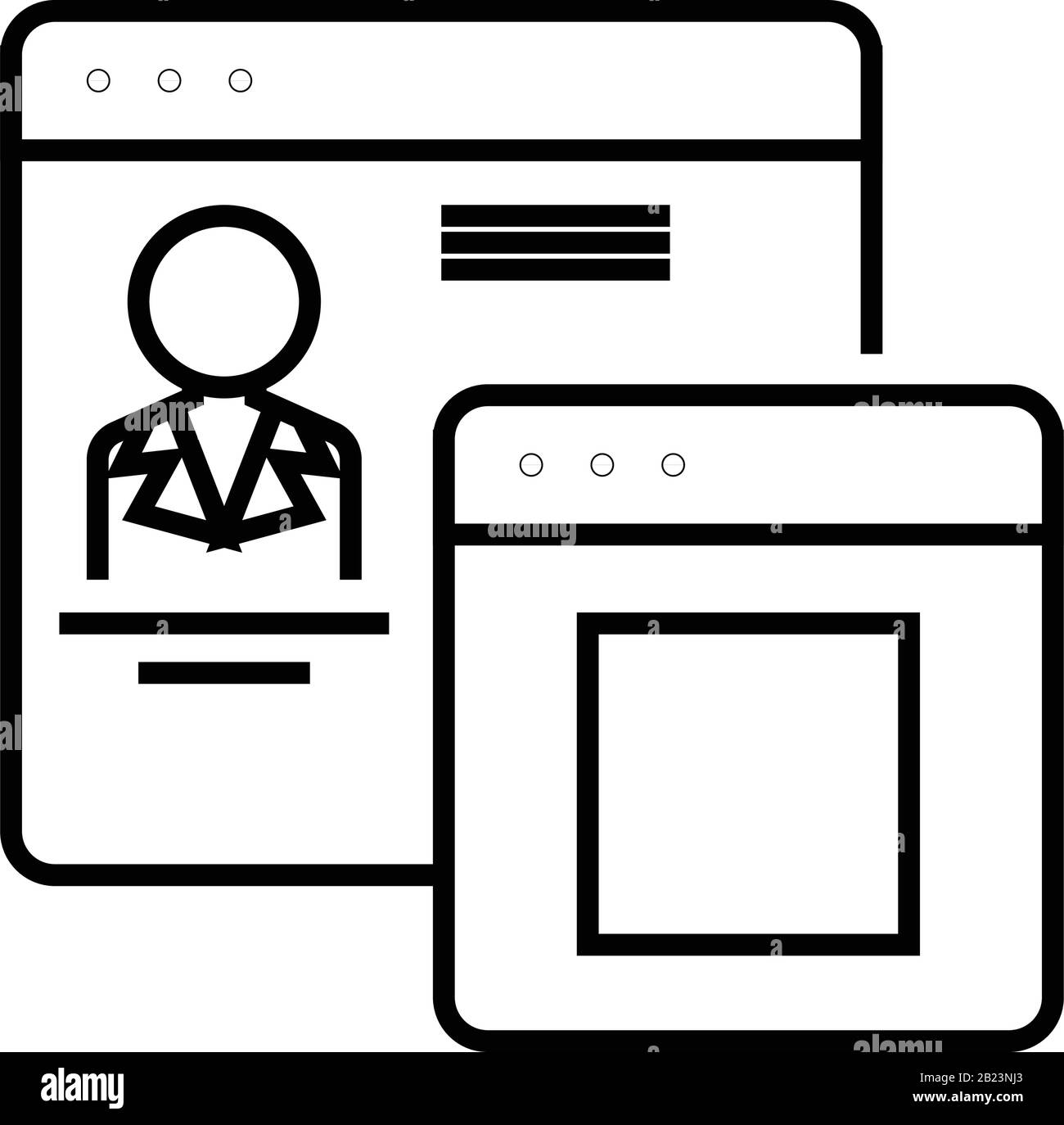Profile settings line icon, concept sign, outline vector illustration ...