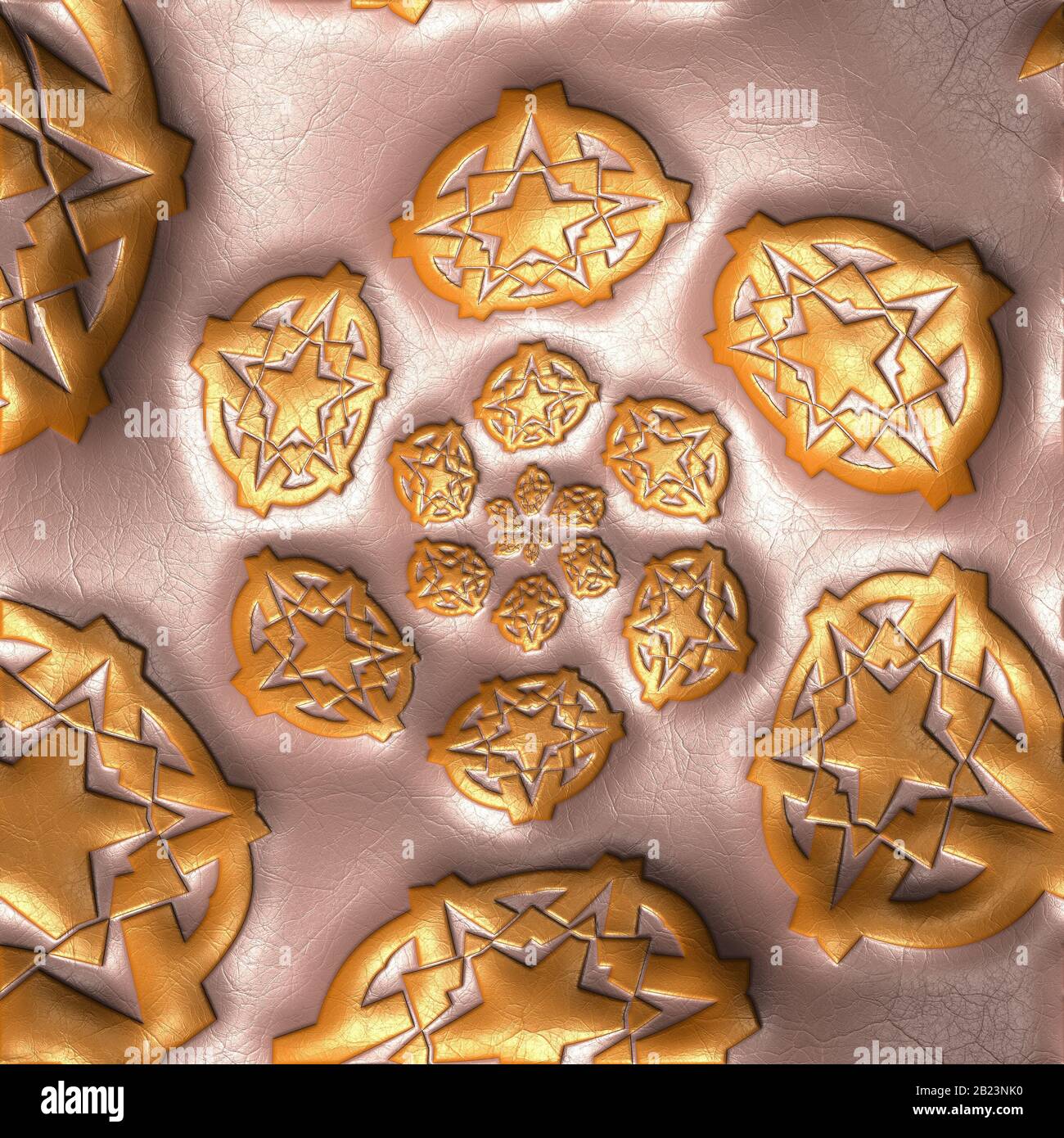 Leather tile with embossed optical illusion Stock Photo - Alamy