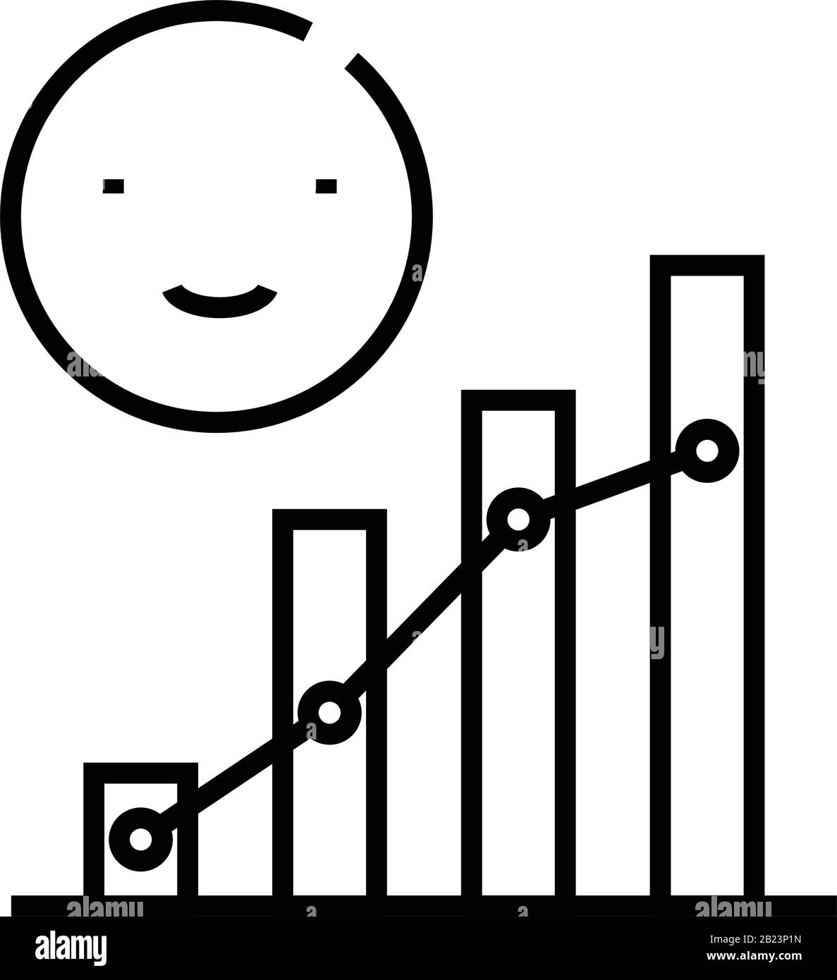 Potential growth line icon, concept sign, outline vector illustration ...