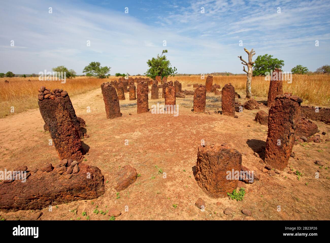 Several circles as part of the Wassu Stone Circle complex, Iron Age ...