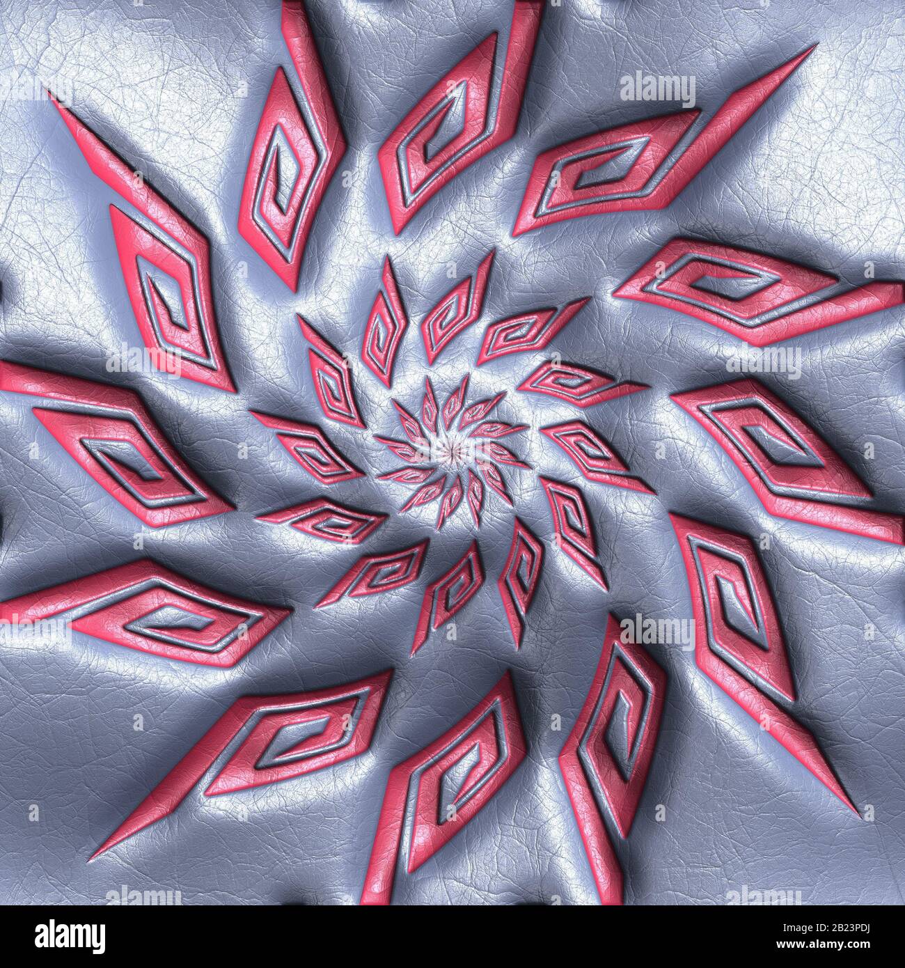 Leather tile with embossed optical illusion Stock Photo - Alamy