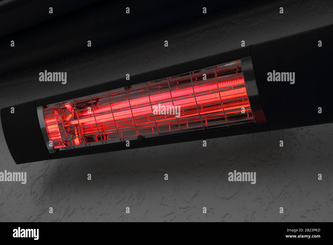 a switched on infrared heater on a house wall Stock Photo - Alamy