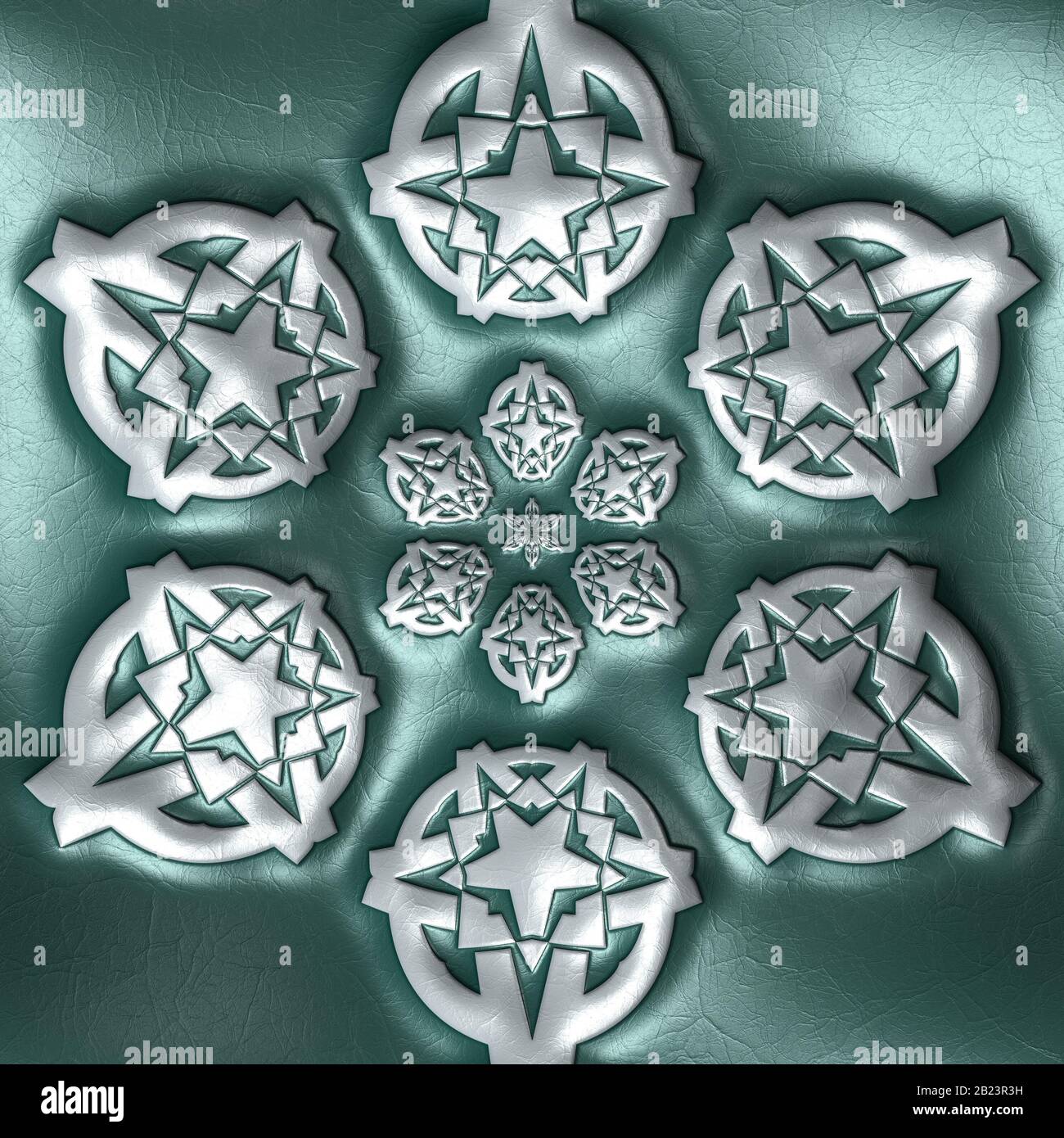 Leather tile with embossed optical illusion Stock Photo - Alamy