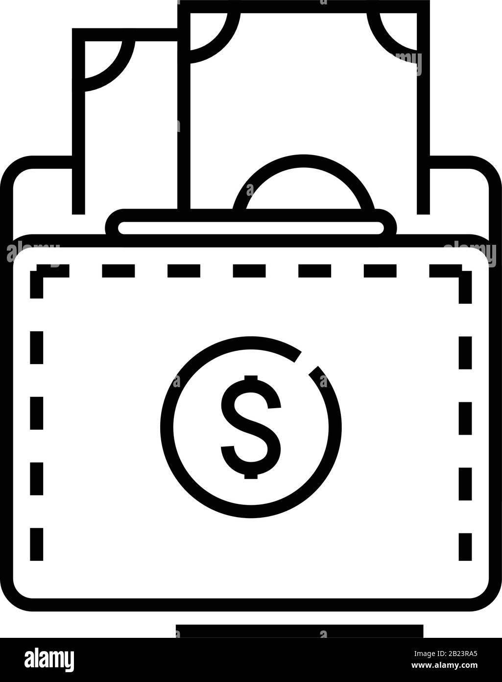 Receiving income line icon, concept sign, outline vector illustration ...