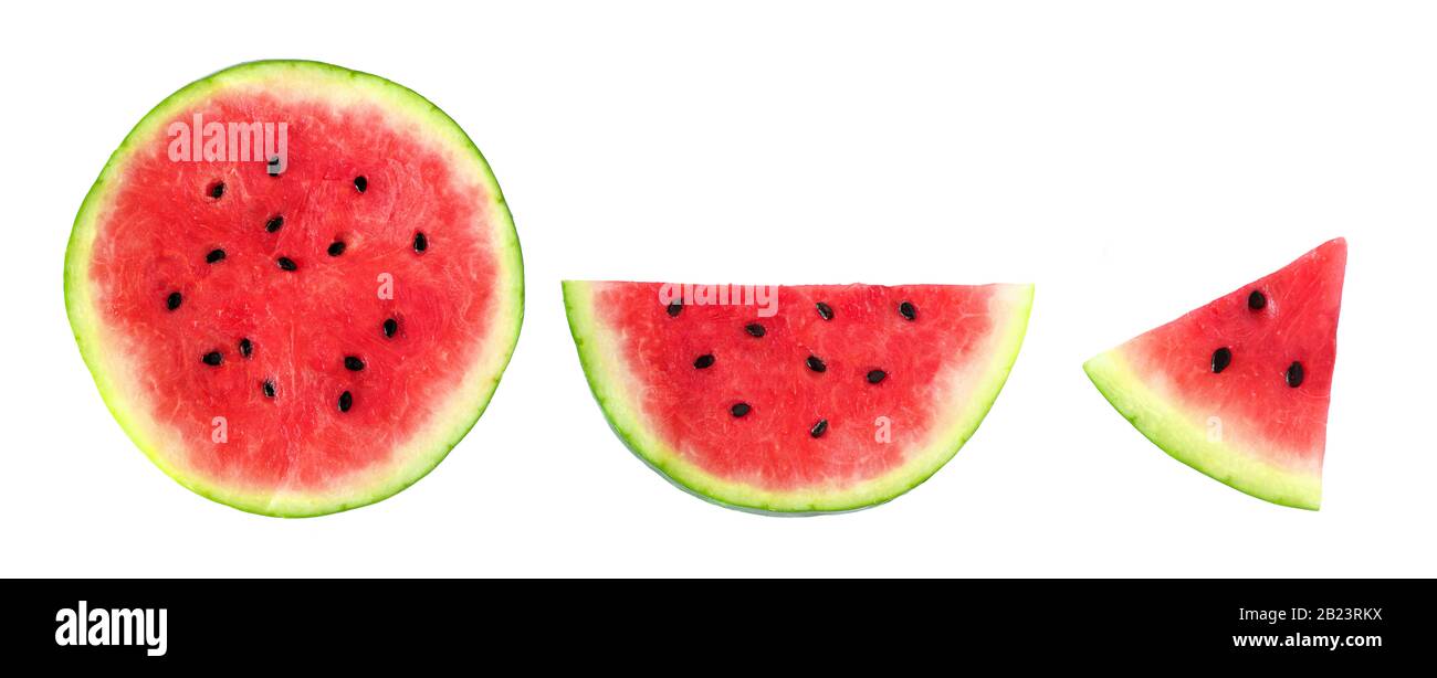 Ripe single whole watermelon slices Cut Out Stock Images & Pictures - Alamy