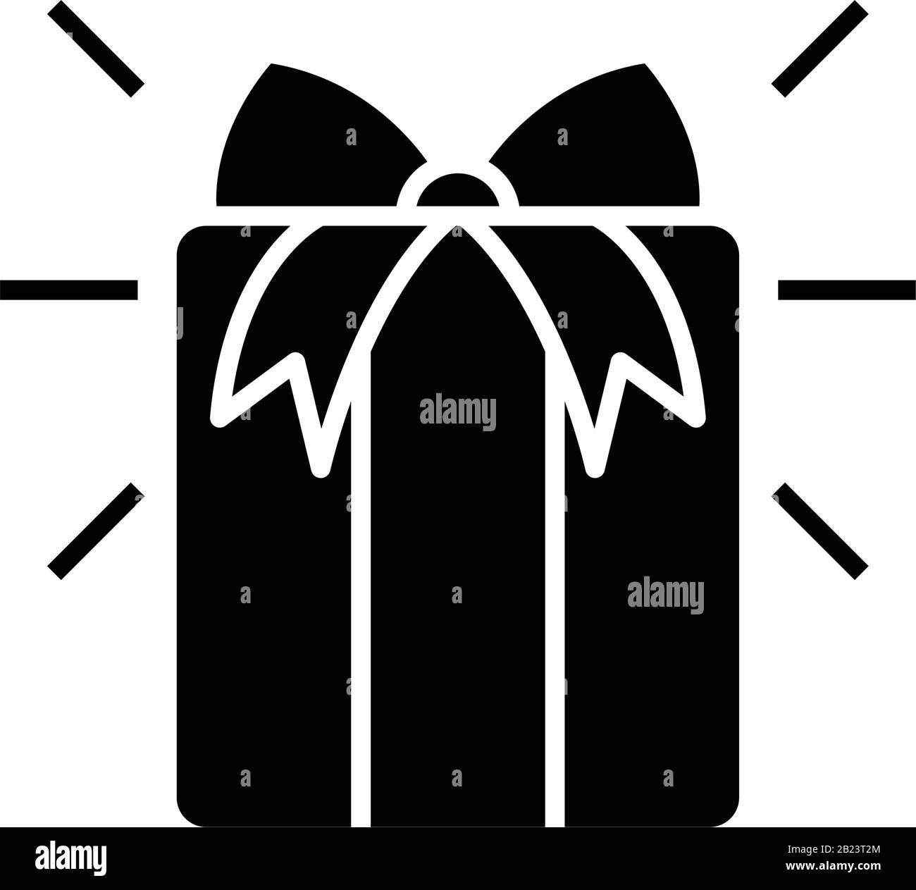 Gift black icon, concept illustration, vector flat symbol, glyph sign ...