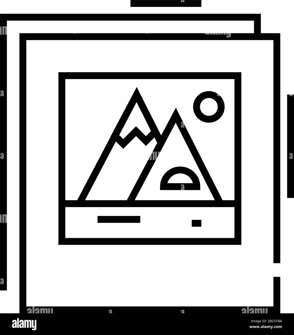 Photo memory line icon, concept sign, outline vector illustration ...