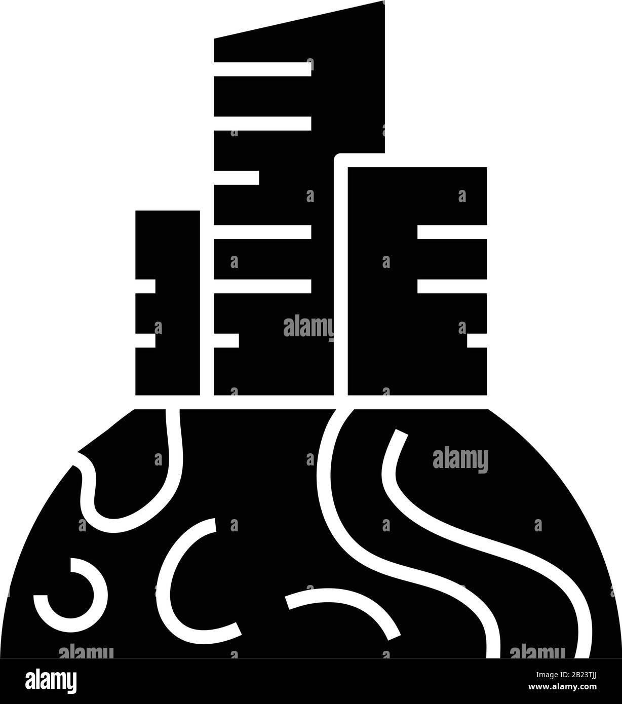 Global corporation black icon, concept illustration, vector flat symbol ...