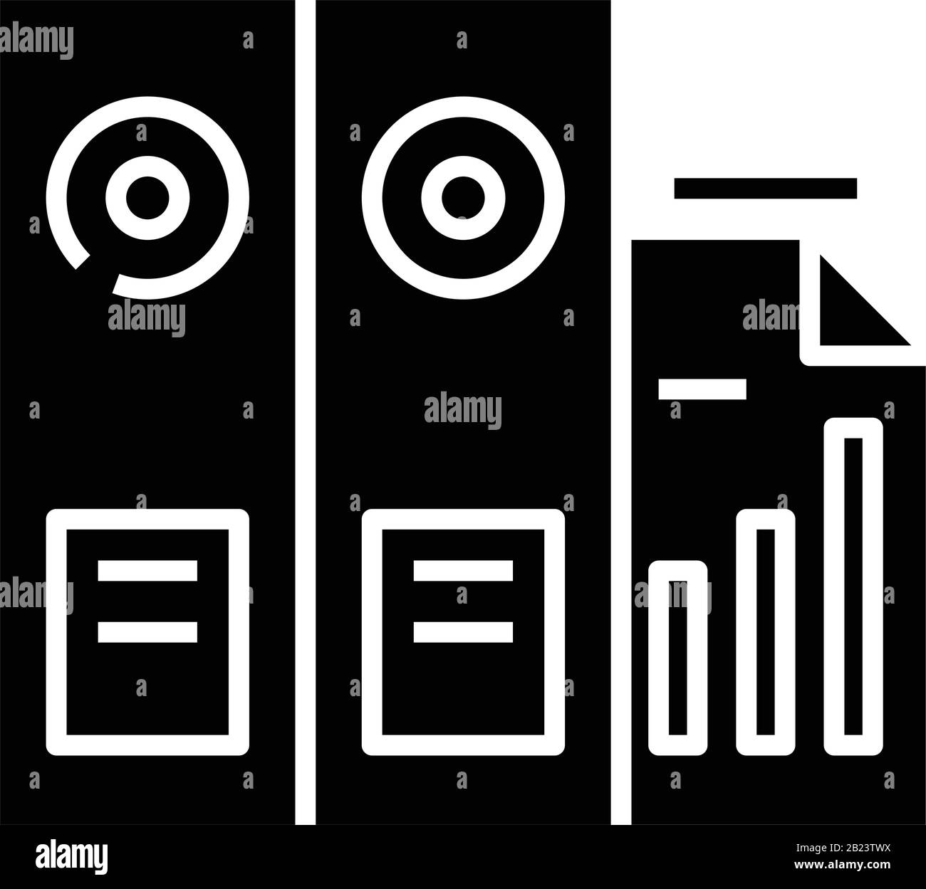 Files folder black icon, concept illustration, vector flat symbol ...