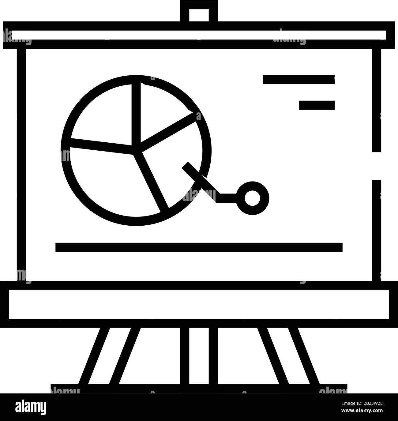 Pie chart presentation line icon, concept sign, outline vector illustration, linear symbol Stock ...