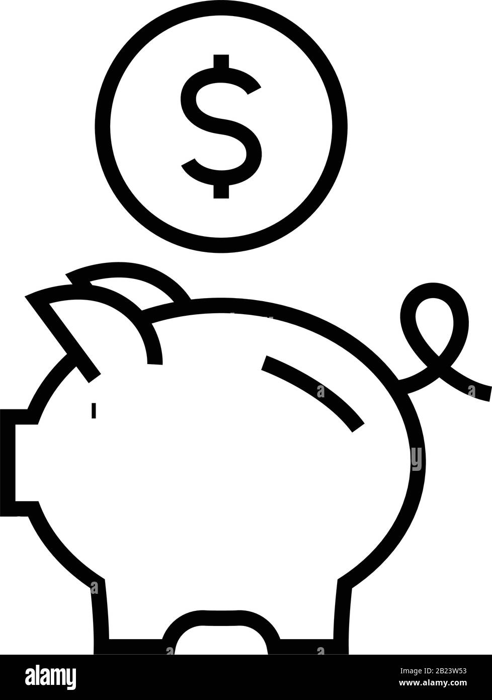 Savings concept piggy bank calculator Black and White Stock Photos ...