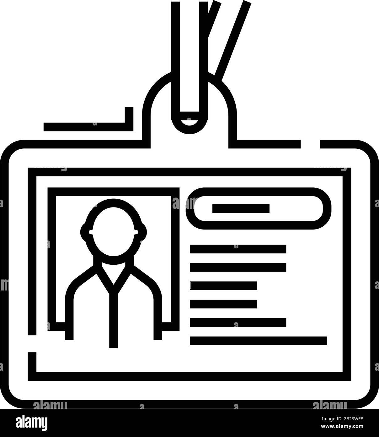 Personal card line icon, concept sign, outline vector illustration ...