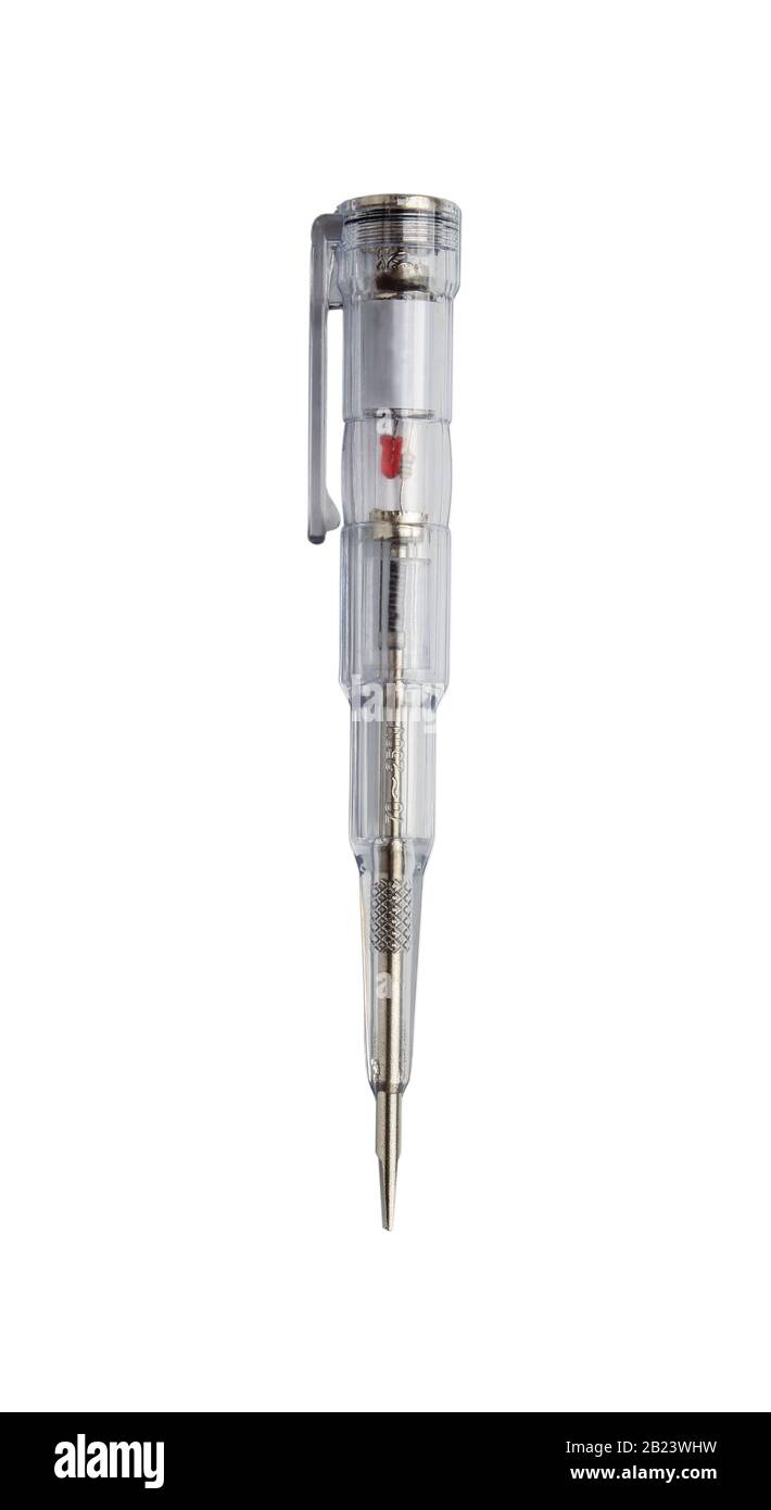 Indicator screwdriver isolated on white Stock Photo - Alamy