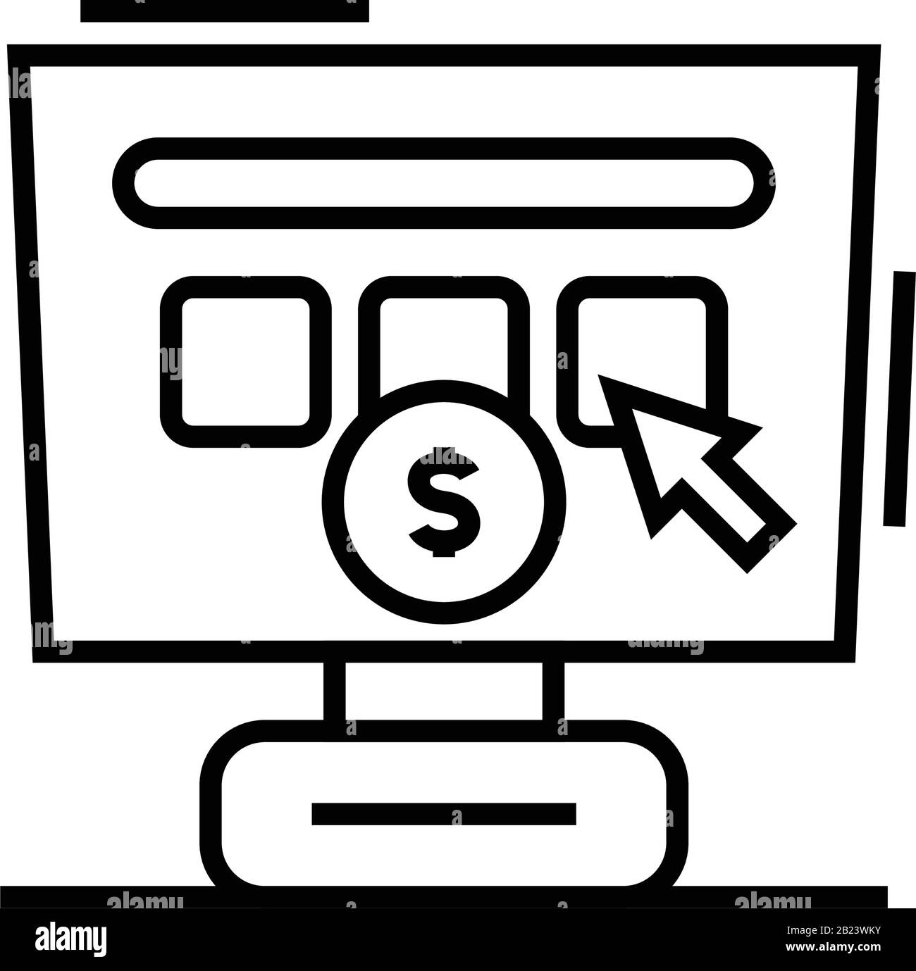 Purchasing line icon, concept sign, outline vector illustration, linear ...