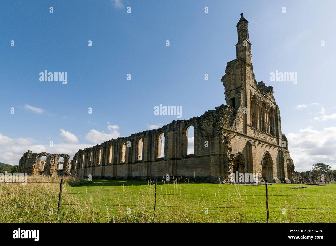 The ruins of Byland Abbey on the edge of the southern part of the North ...
