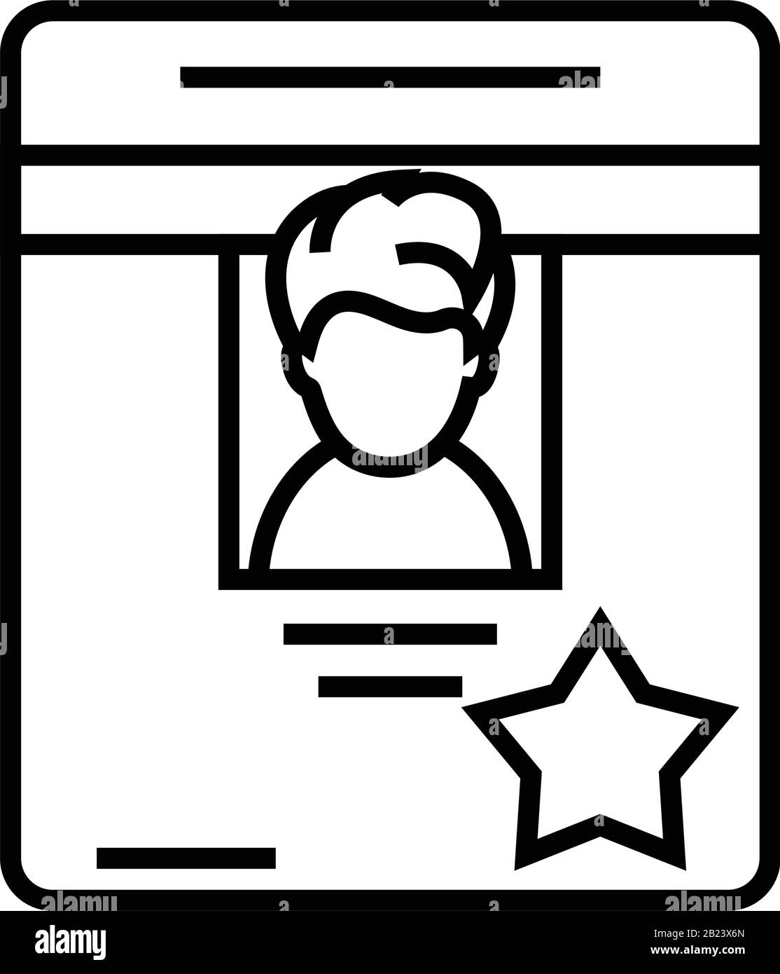 Profile view line icon, concept sign, outline vector illustration ...