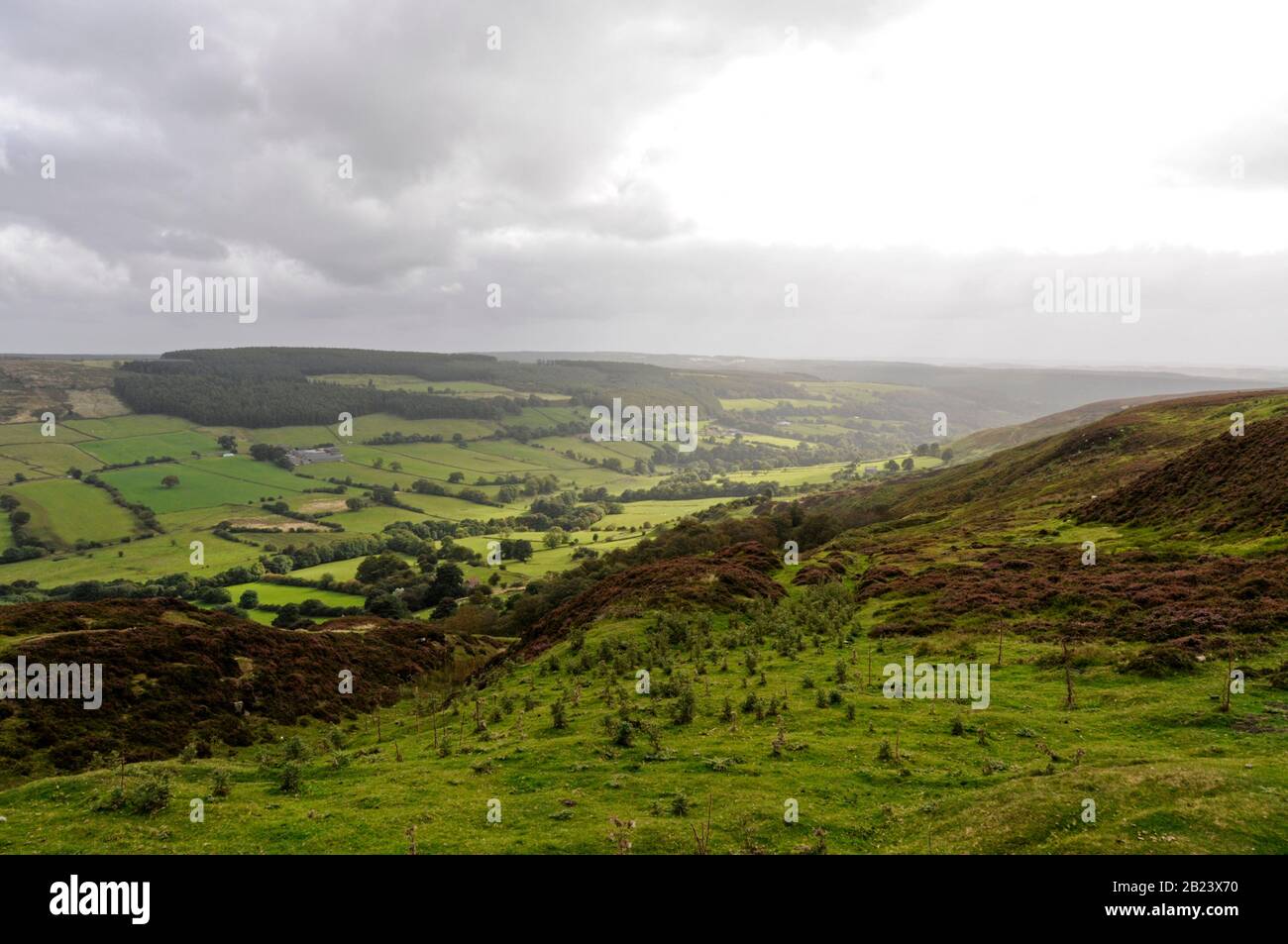 High view from Rosedale Chimney Bank across Ryedale valley in the North ...